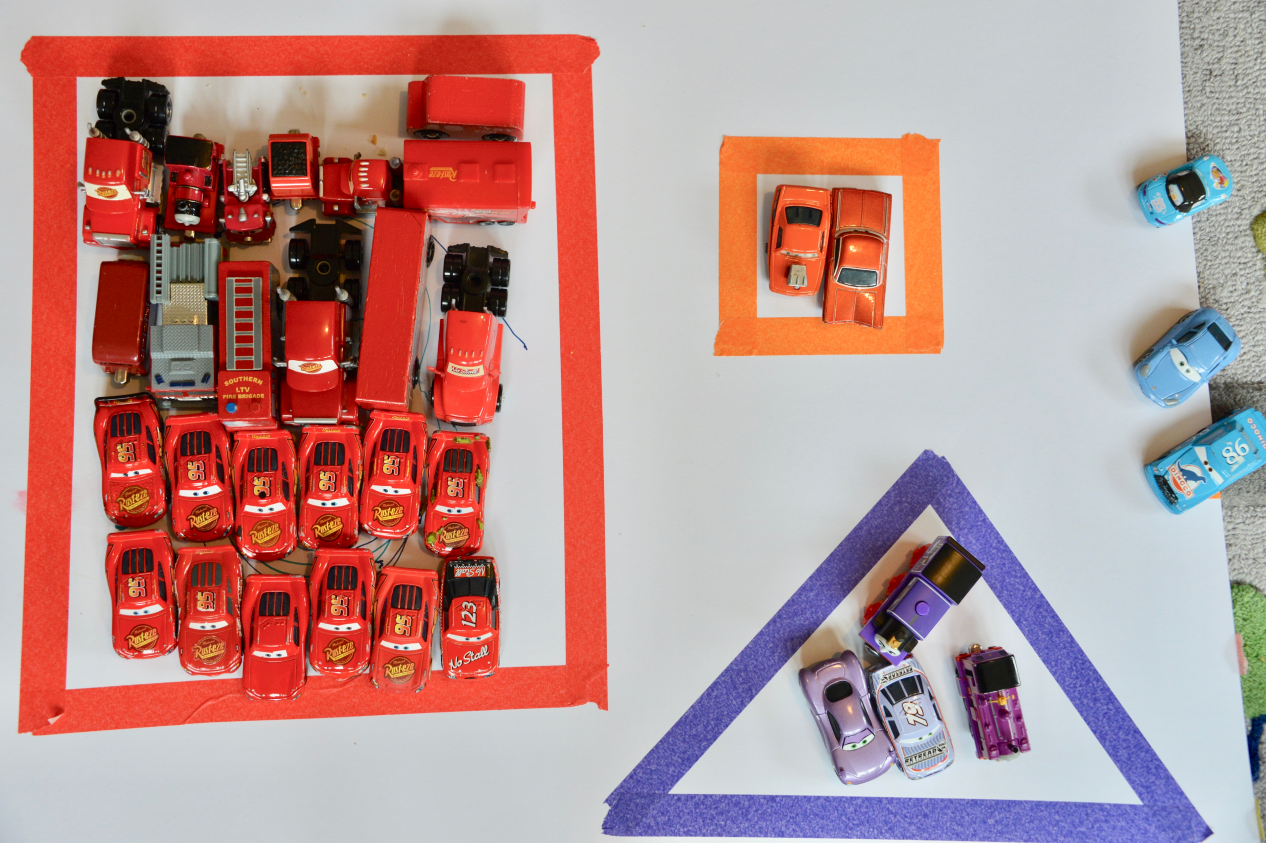cars - shapes - toddler learning activity