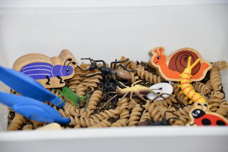 Superworm Sensory Tray - Superworm Toddler Activity