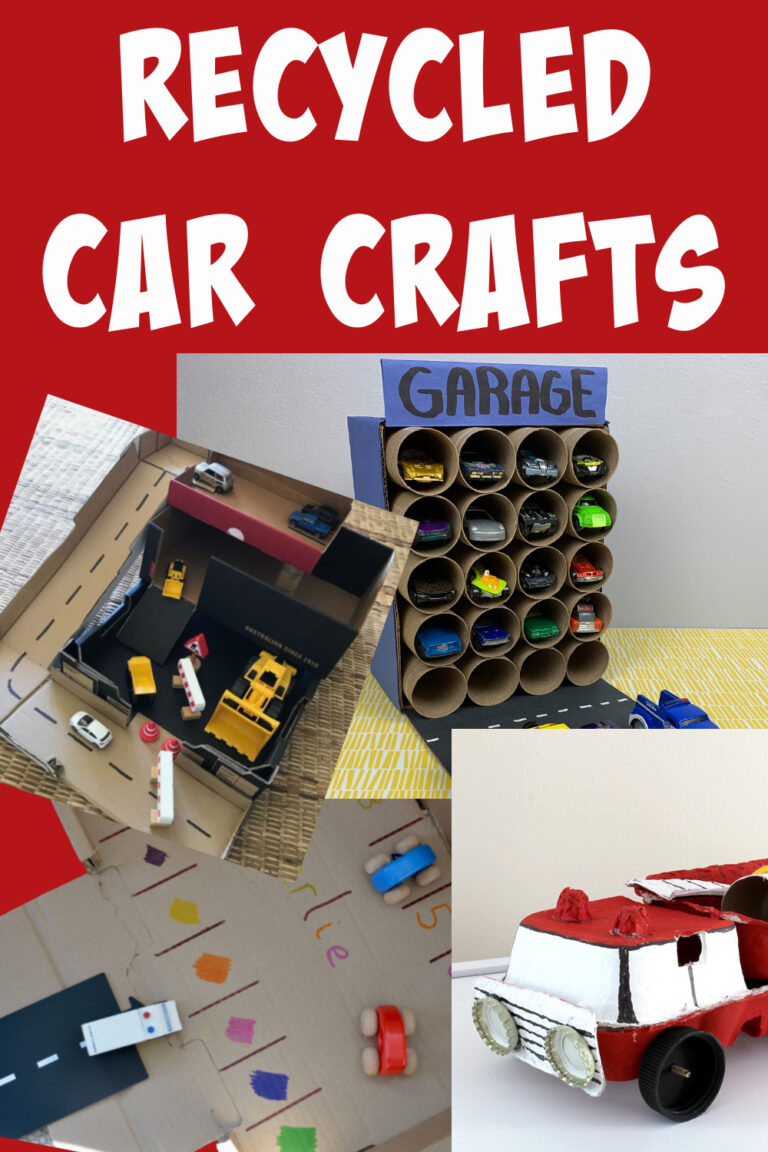Recycled Cardboard Box Car Park and other Easy Car Crafts