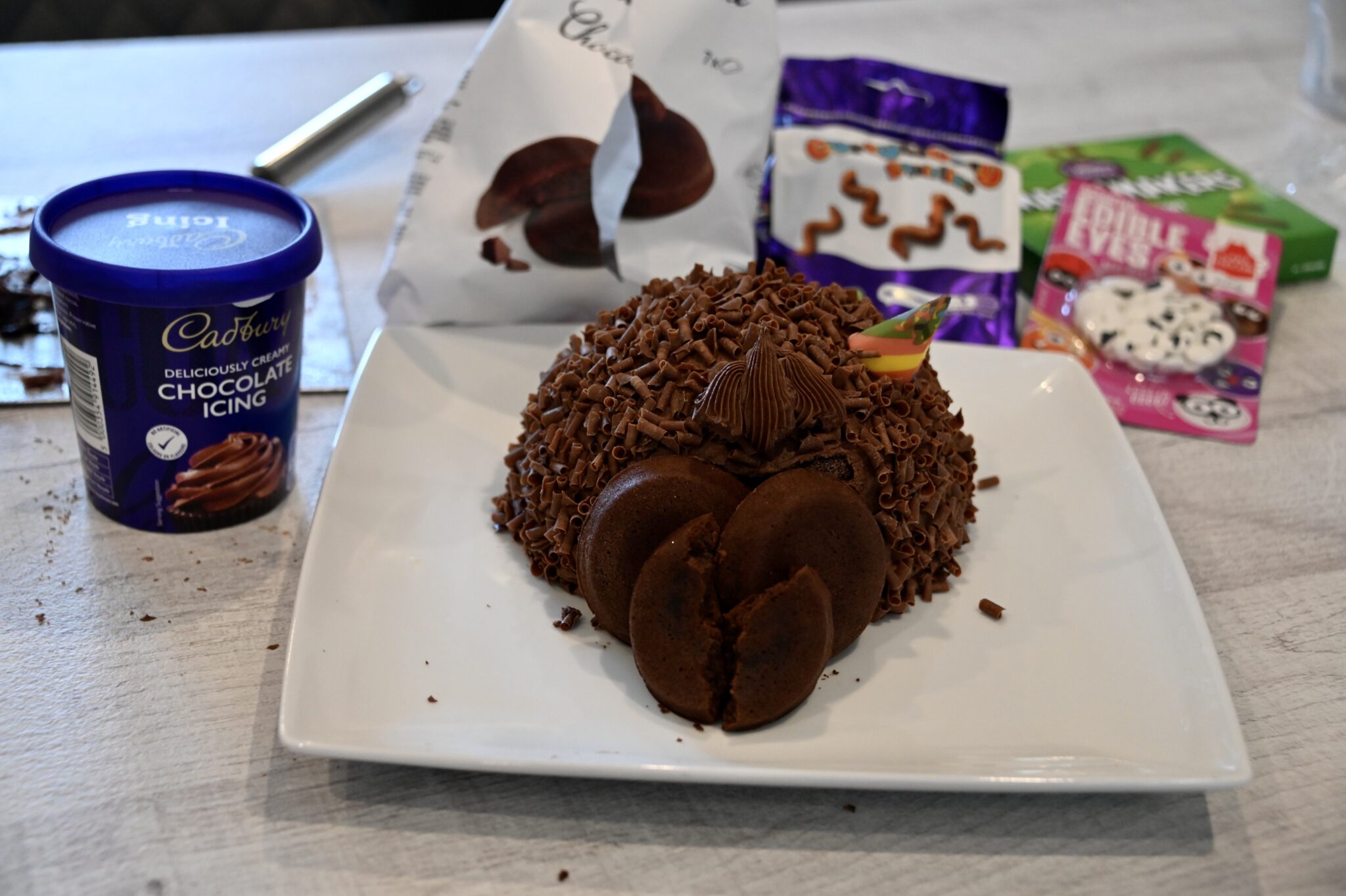 Easy Scary Hedgehog Cake