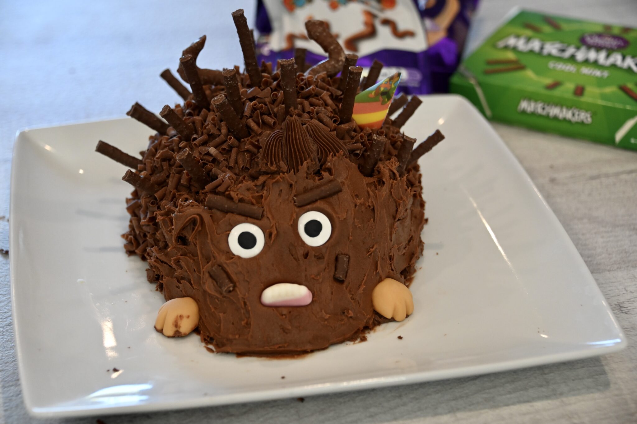 Easy Scary Hedgehog Cake